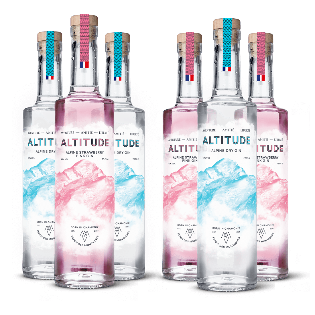 Altitude Alpine Dry Gin or Alpine Strawberry Pink Gin | 43% ABV | Case – Altitude Gin